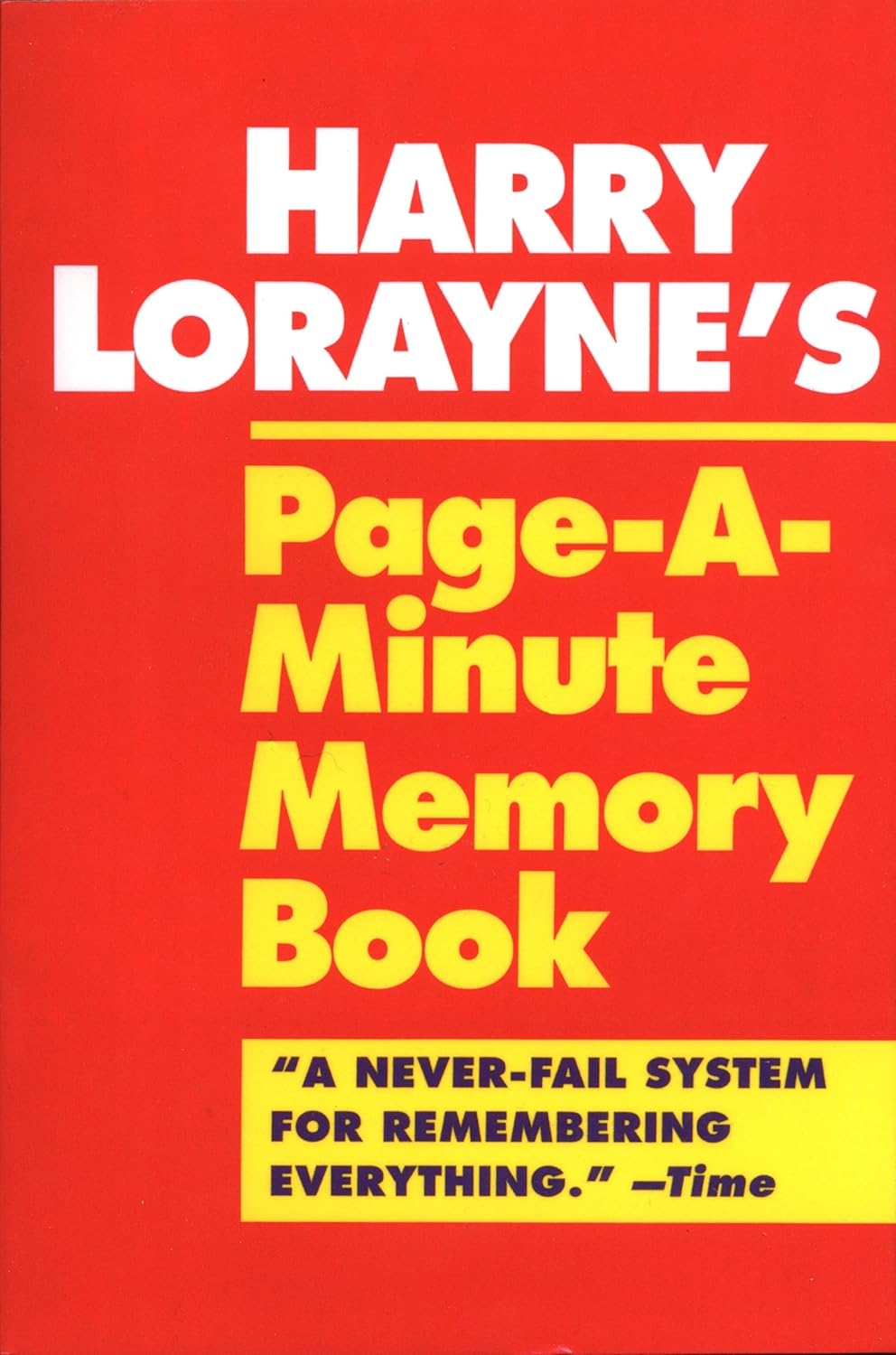 Harry Lorayne's Page-a-Minute Memory Book: Lorayne, Harry ...