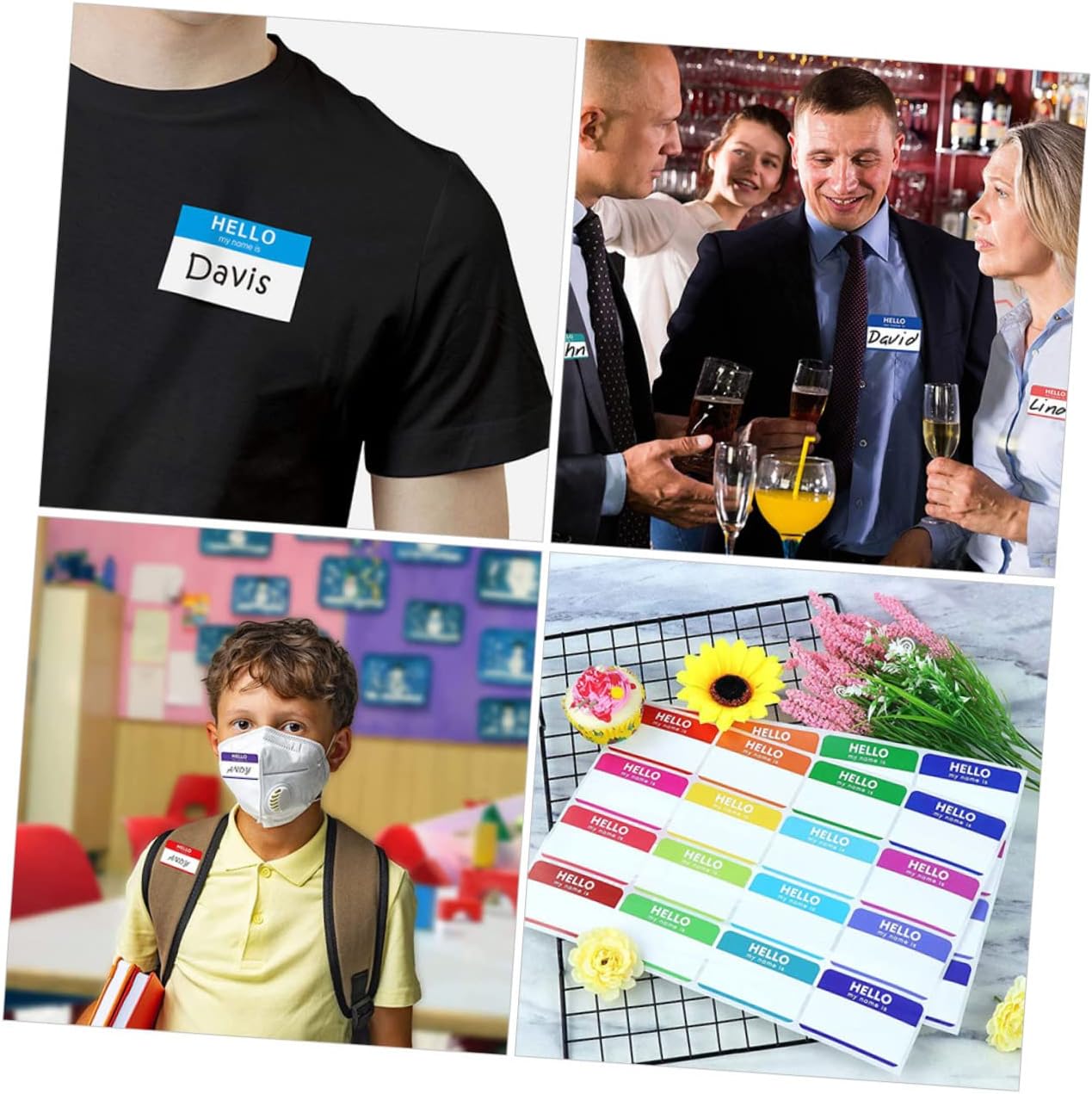Parliky 20 Sheets Name Sticker Name Tags Name Labels Identification ...