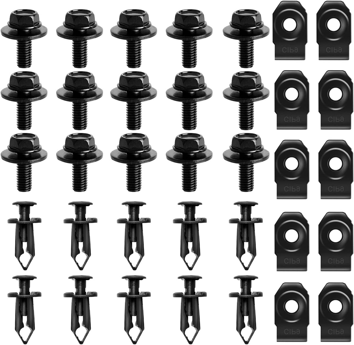 Amazon.com: 35Pcs Engine Under Cover Splash Shield Body Bolts Screws ...