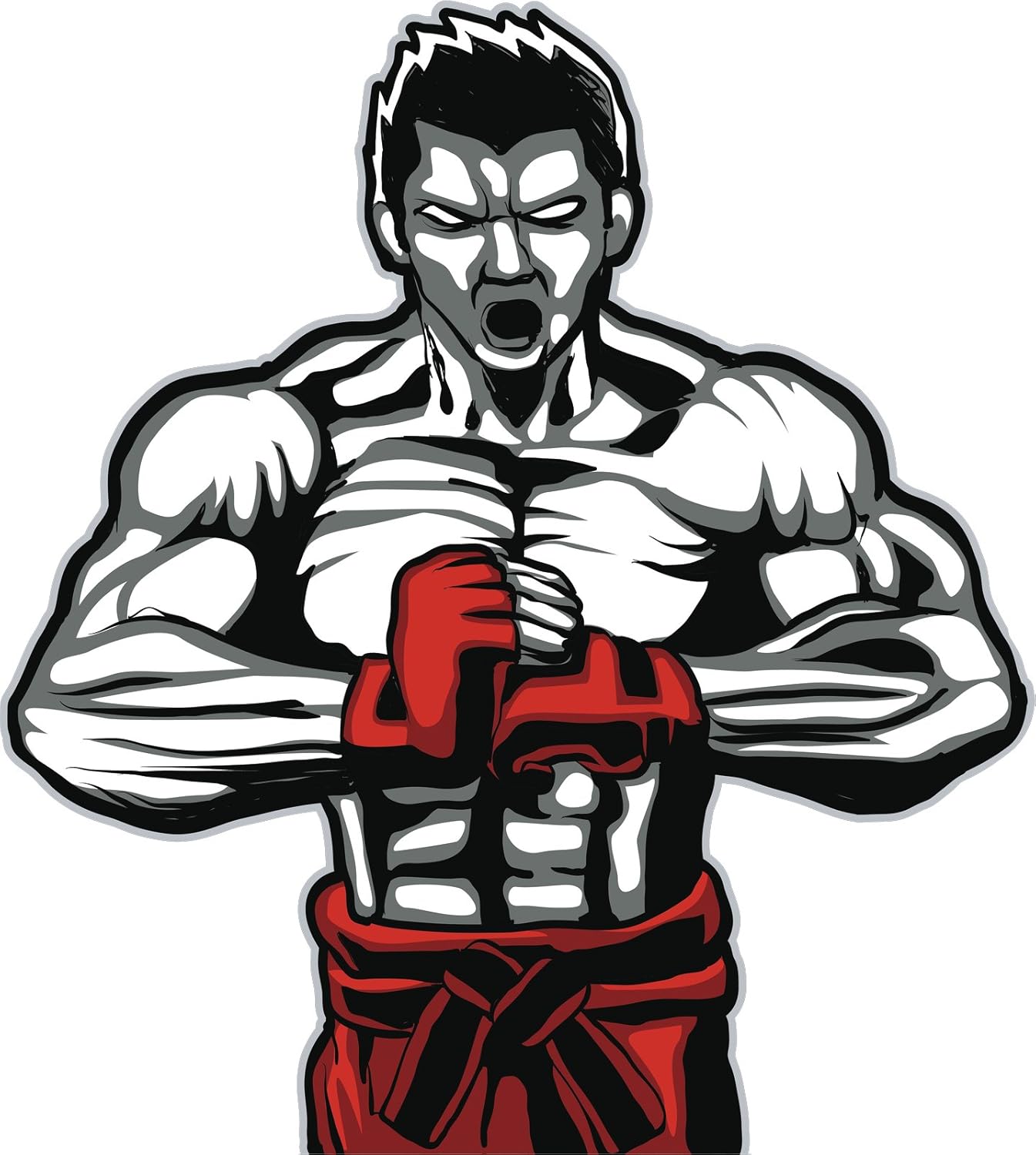 Scary Boxer MMA Fighter Ghost Cartoon Vinyl Decal Sticker (8" Tall ...