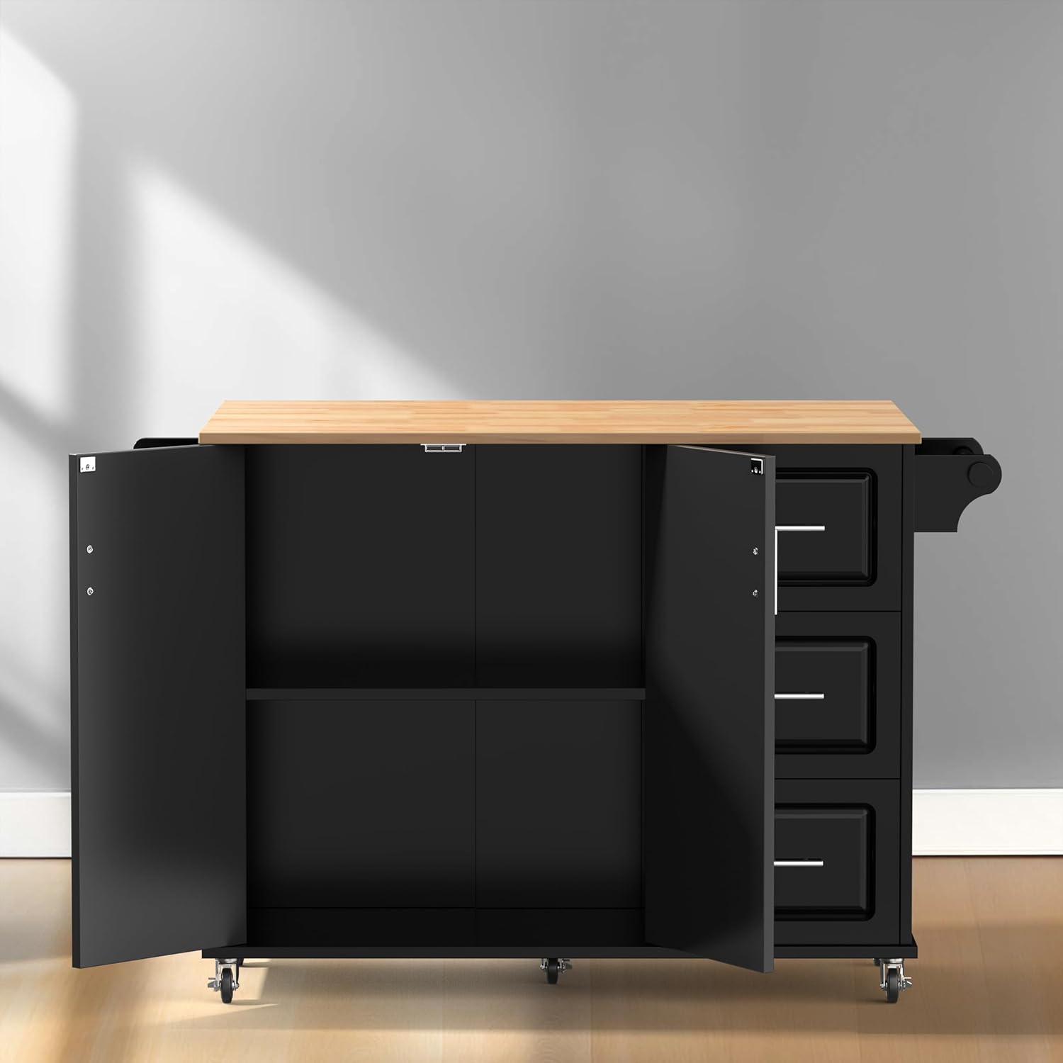 Amazon.com: Lyromix 54" Rolling Kitchen Island Cart with Storage, Large ...