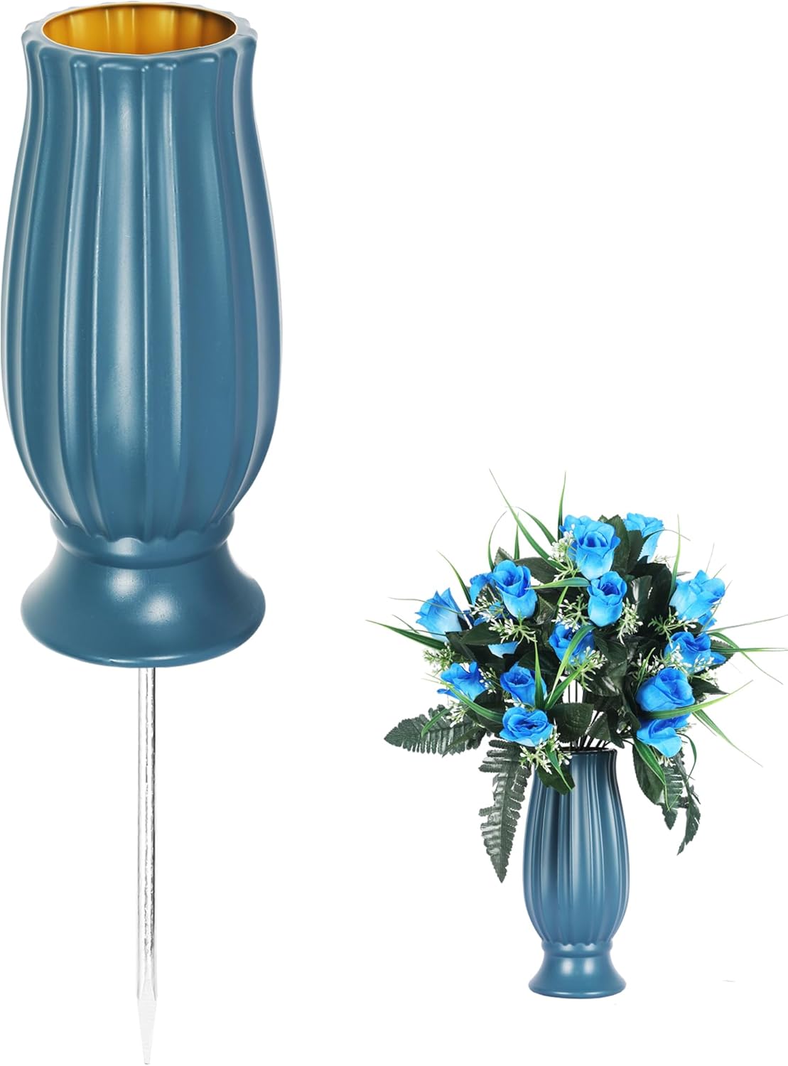 Cemetery Grave Vase for Fresh Artificial Flowers Headstones Plastic ...