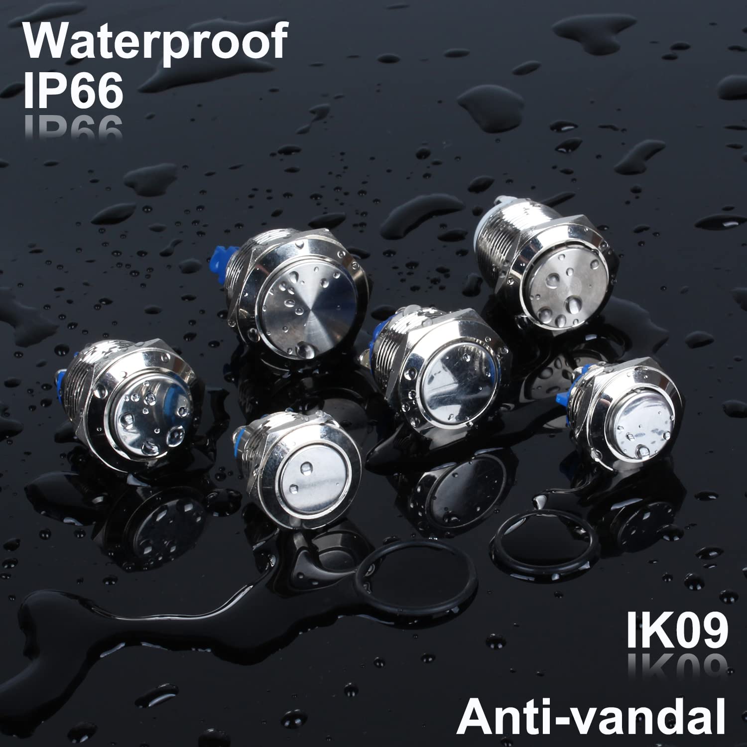 Snapklik.com : 1-Pack 22mm Latching Metal Waterproof Push Button Switch ...