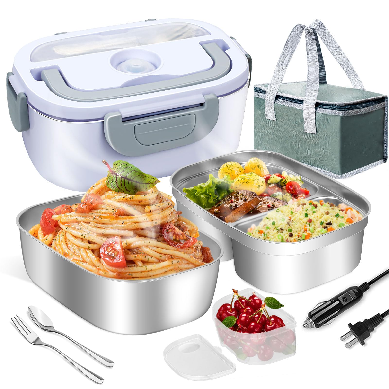 Amazon.com: LAVAED Heated Lunch Box Portable Lunch Box Warmer Fast ...