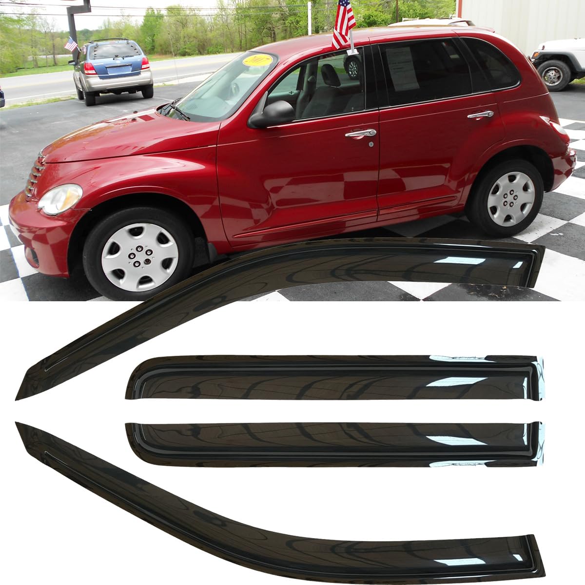 Amazon.com: 4pcs Original Shatterproof Window Wind Deflectors for PT ...