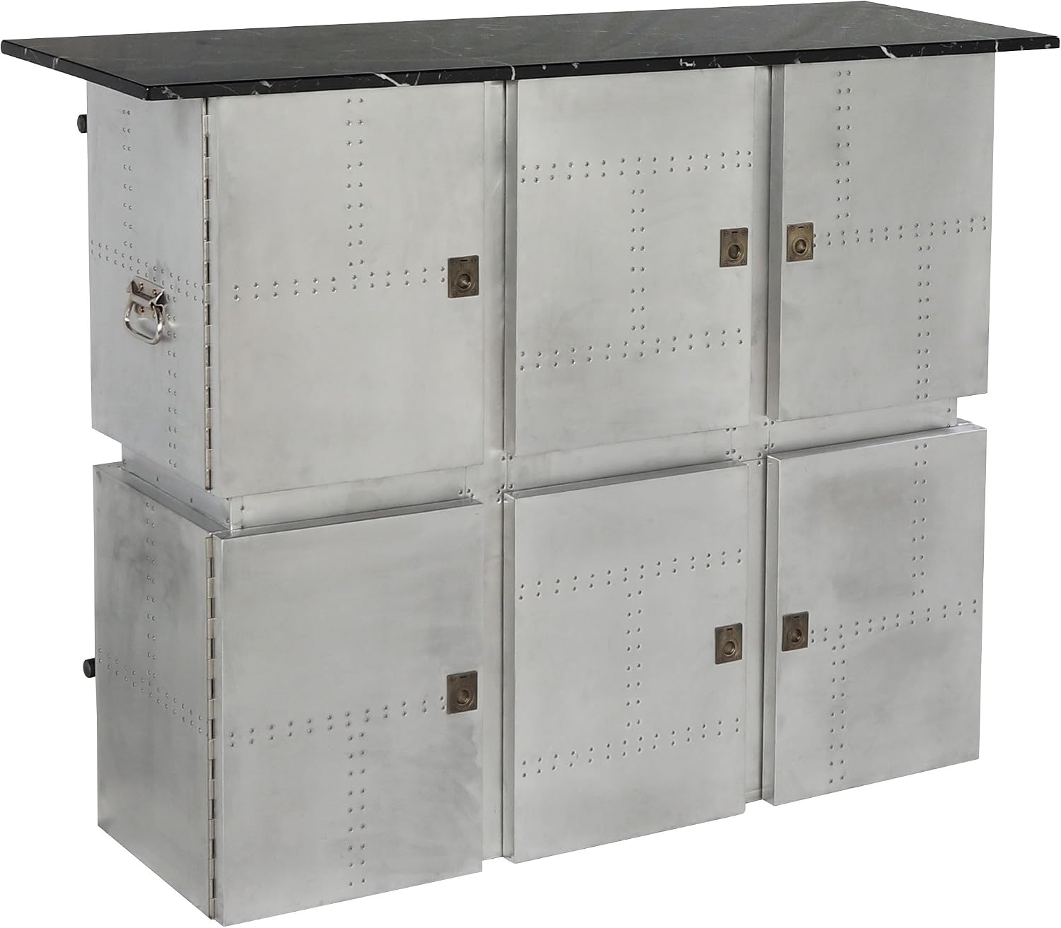 Amazon.com: Acme Brancaster Marble Top Home Bar in Black and Silver ...