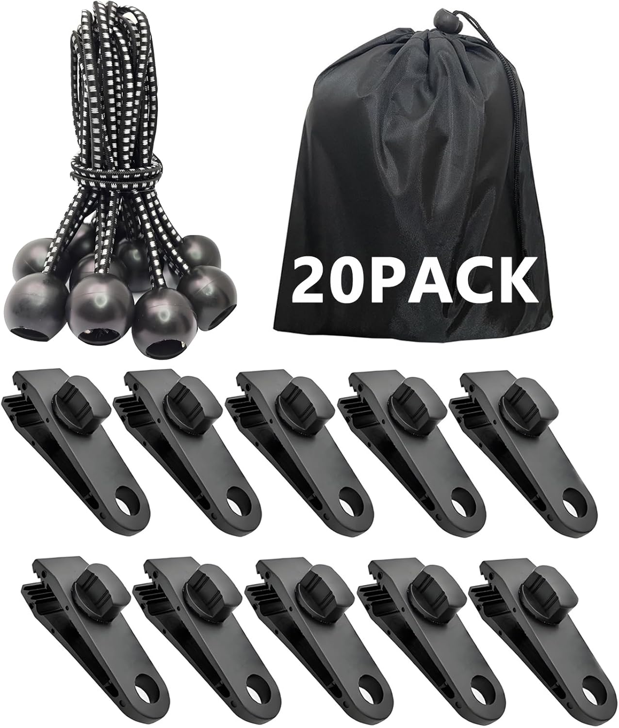 Amazon.com: LUYADIN Tarp Clips Heavy Duty Lock Grip, 20 Pack Tarp ...