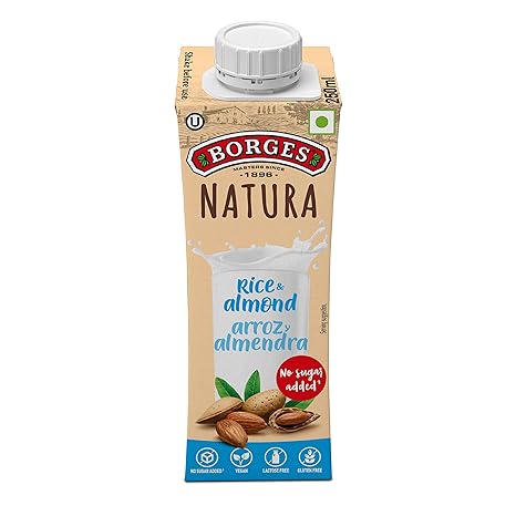 Borges Natura Rice & Almond Drink, 100% Plant Based Milk Alternative ...