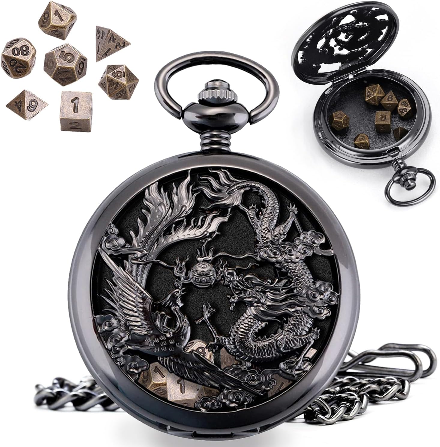 Amazon.com: ManChDa Mini Dice Set 7PCS Micro Polyhedral Dice Set Metal ...