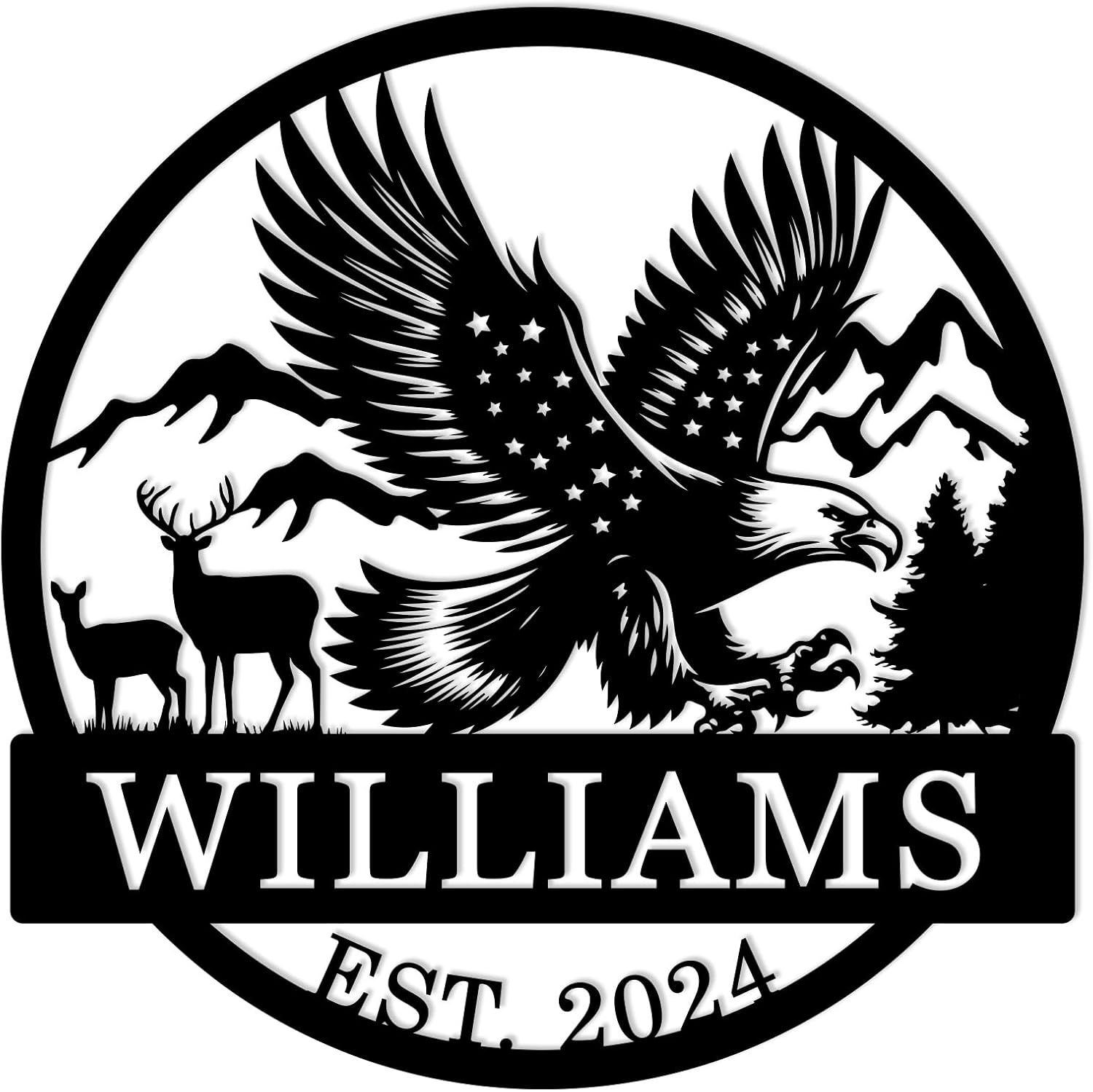Amazon.com: Personalized Eagle Theme Patriotic House Decor, Custom ...