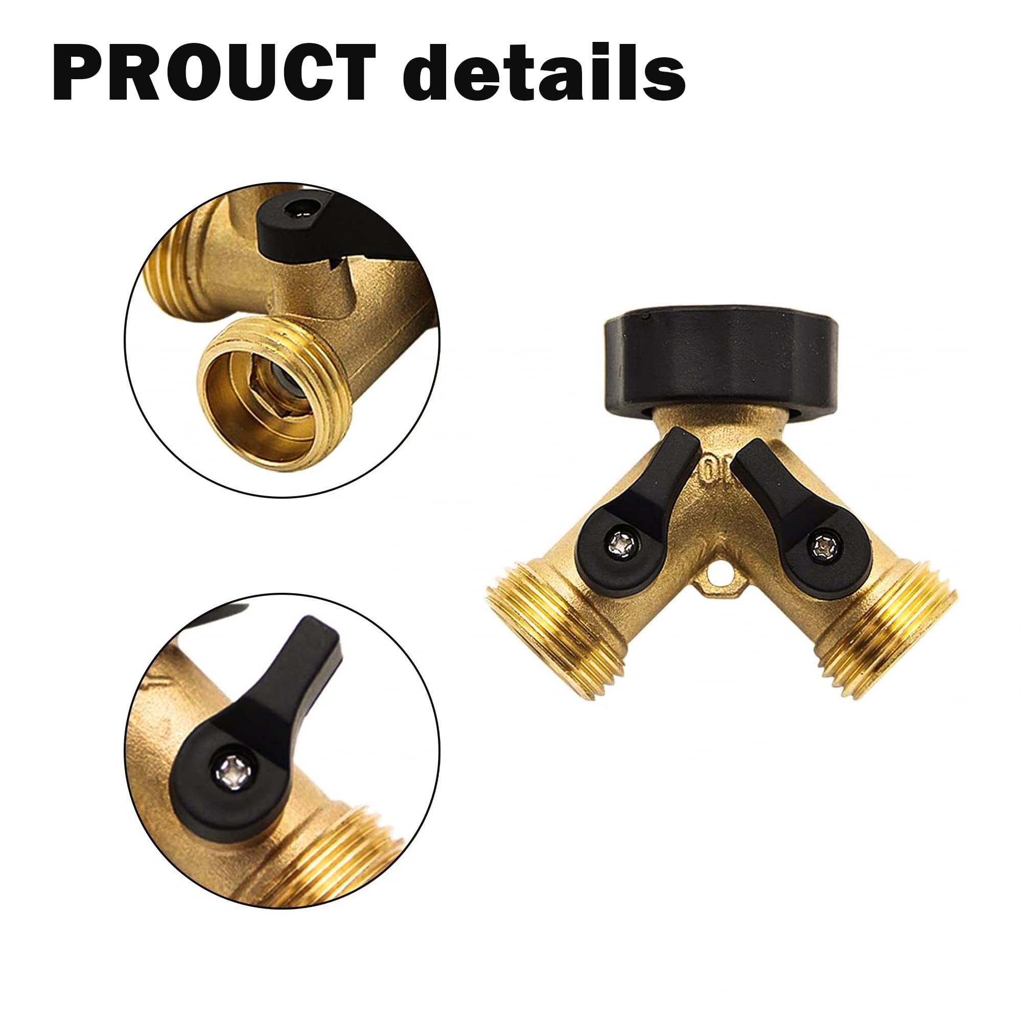 Snapklik.com : Brass Garden Hose Splitter 2 Way Heavy Duty, Brass Hose ...