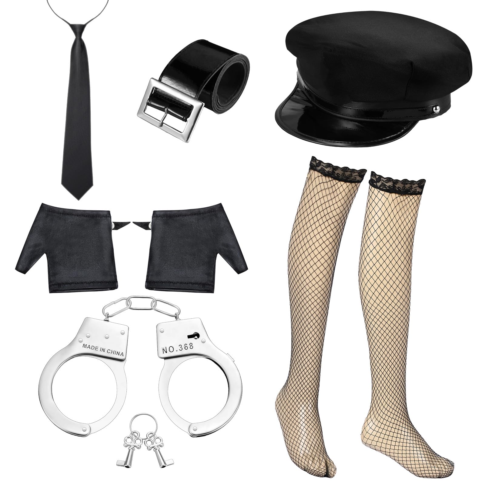 Amazon.com: Liliful 6 Pcs Womens Halloween Police Officer Costume ...