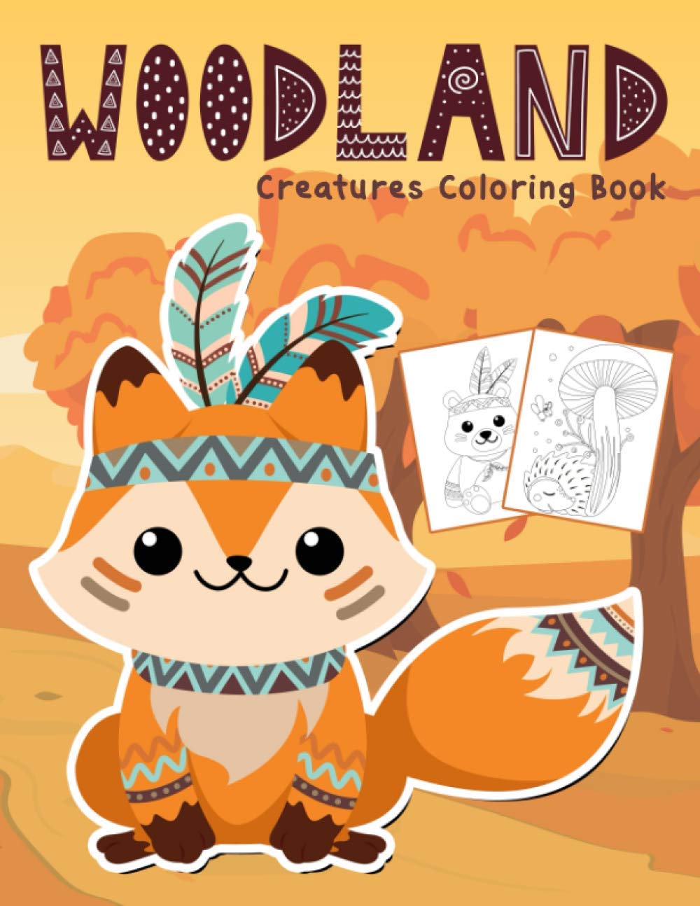 Woodland Creatures Coloring Book: Amazing Woodland Animals Colouring ...