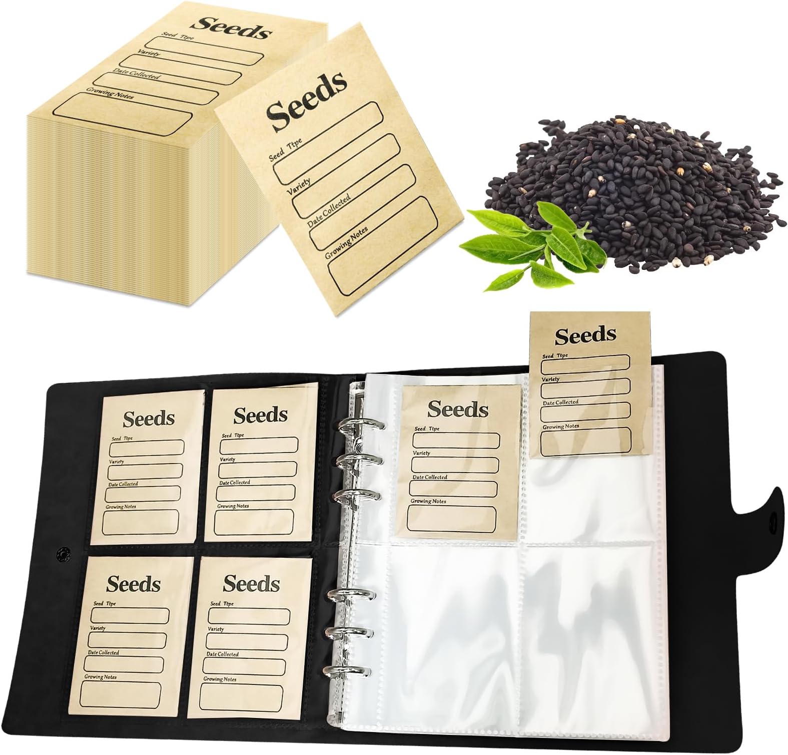 100Pcs Seed Storage Envelopes, Resealable Self Sealing Seed Organizers ...