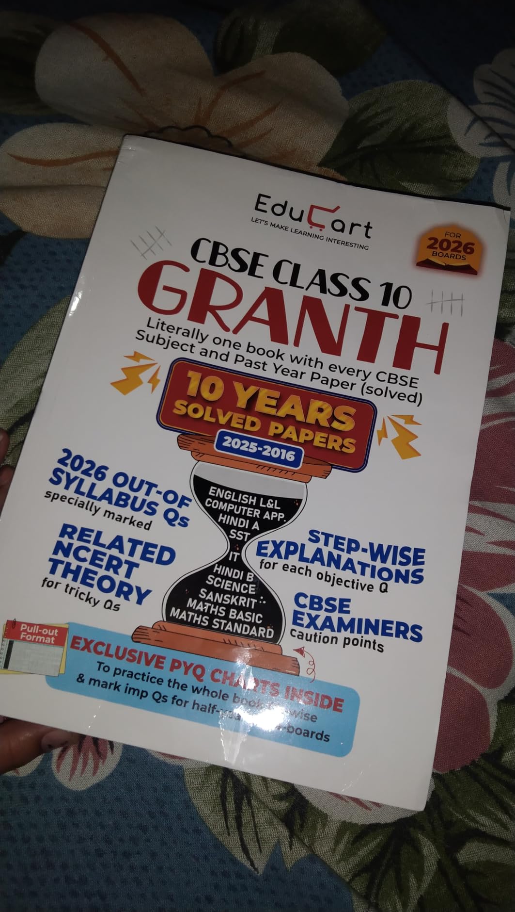 Educart Granth CBSE Class 10 Previous 10 Year Solved Papers 2026 - with PYQ Charts (Mathematics ...