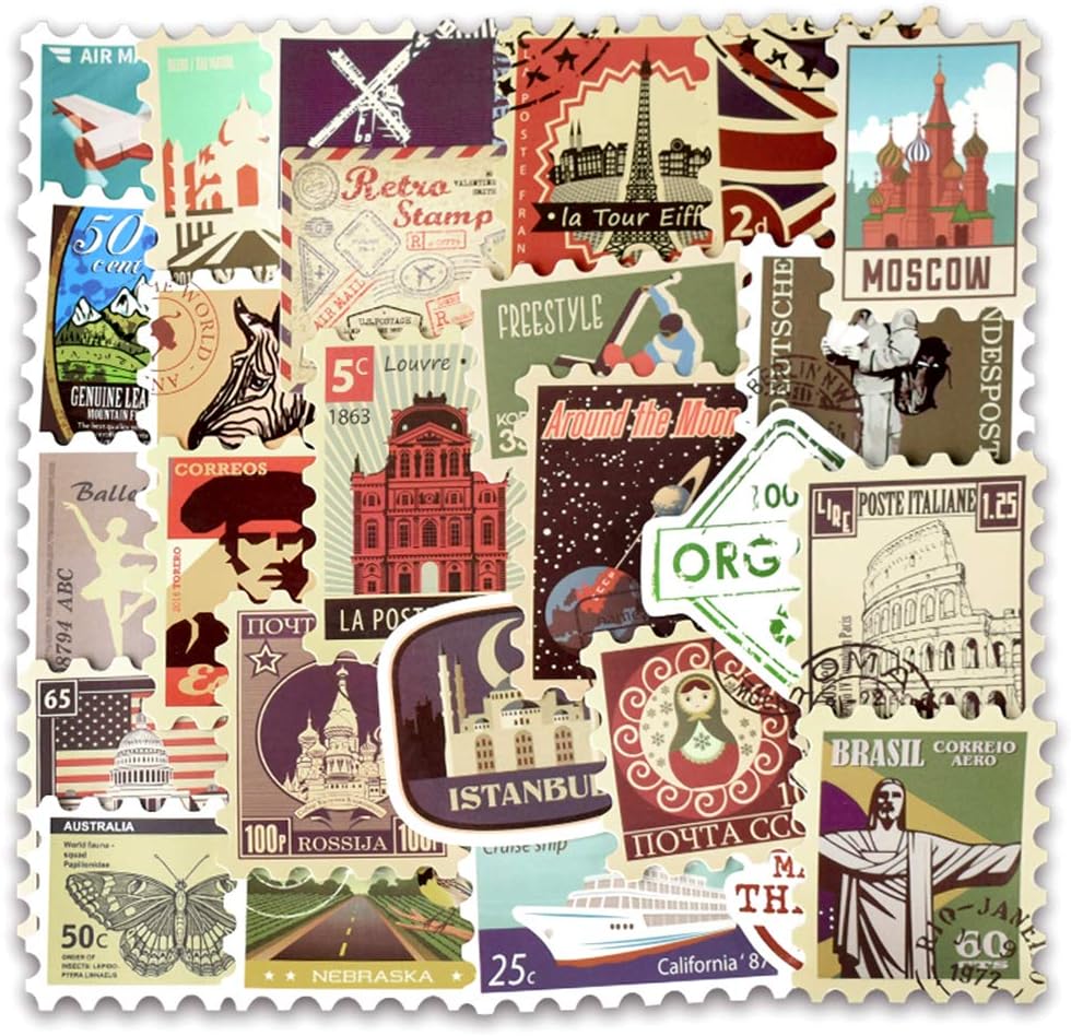 Amazon.com: Travel City Sticker Pack of 100 Travel Map Stickers Famous ...