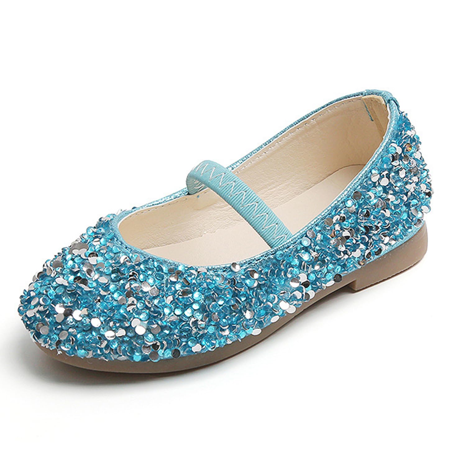 Princess Shoes Girls Glitter Mary Jane Flat Shoes Sequin Party Shoes ...