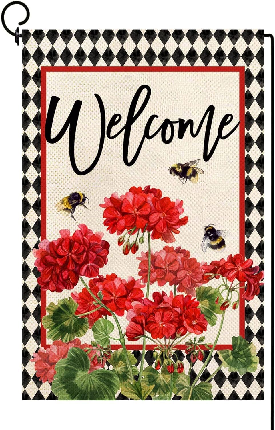 Amazon.com : Welcome Spring Geranium Garden Flag Double Sided 12x18 ...