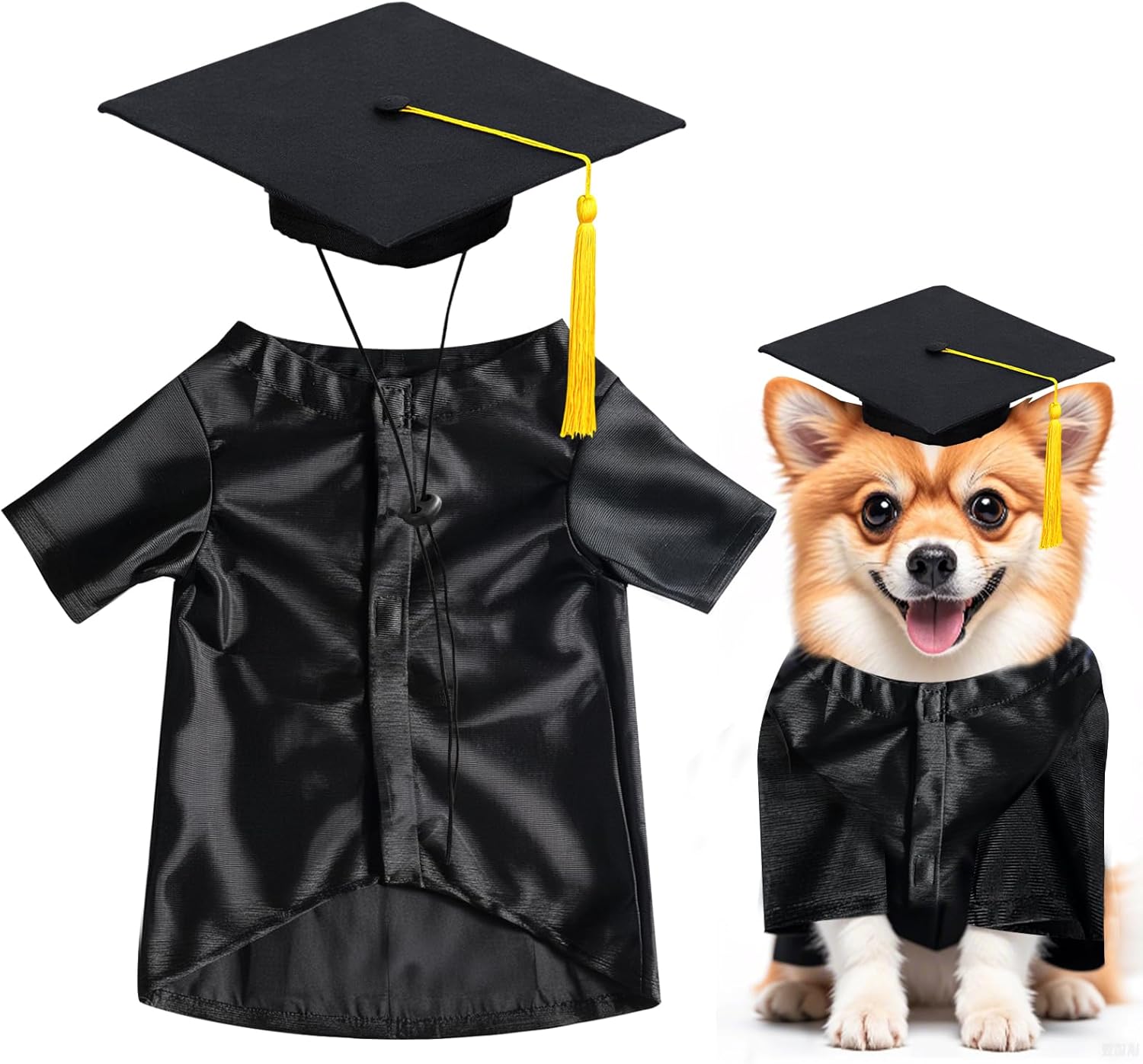 Amazon.com : Dog Graduation Cap and Gown Set 2025 - Adjustable Washable ...