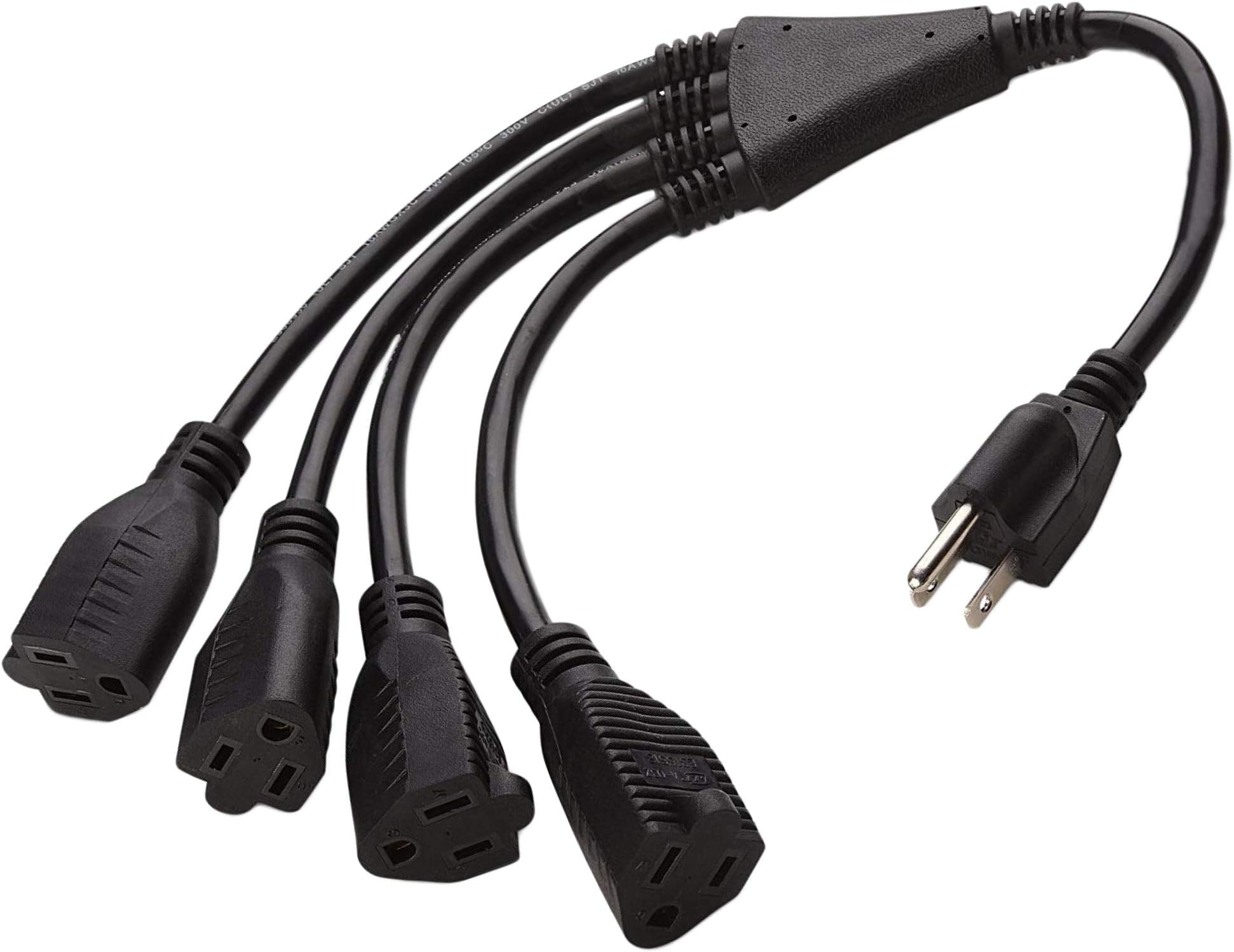 Amazon.com: 4 Way Power Splitter - 1 to 4 Extension Cord Splitter, 1.5 ...