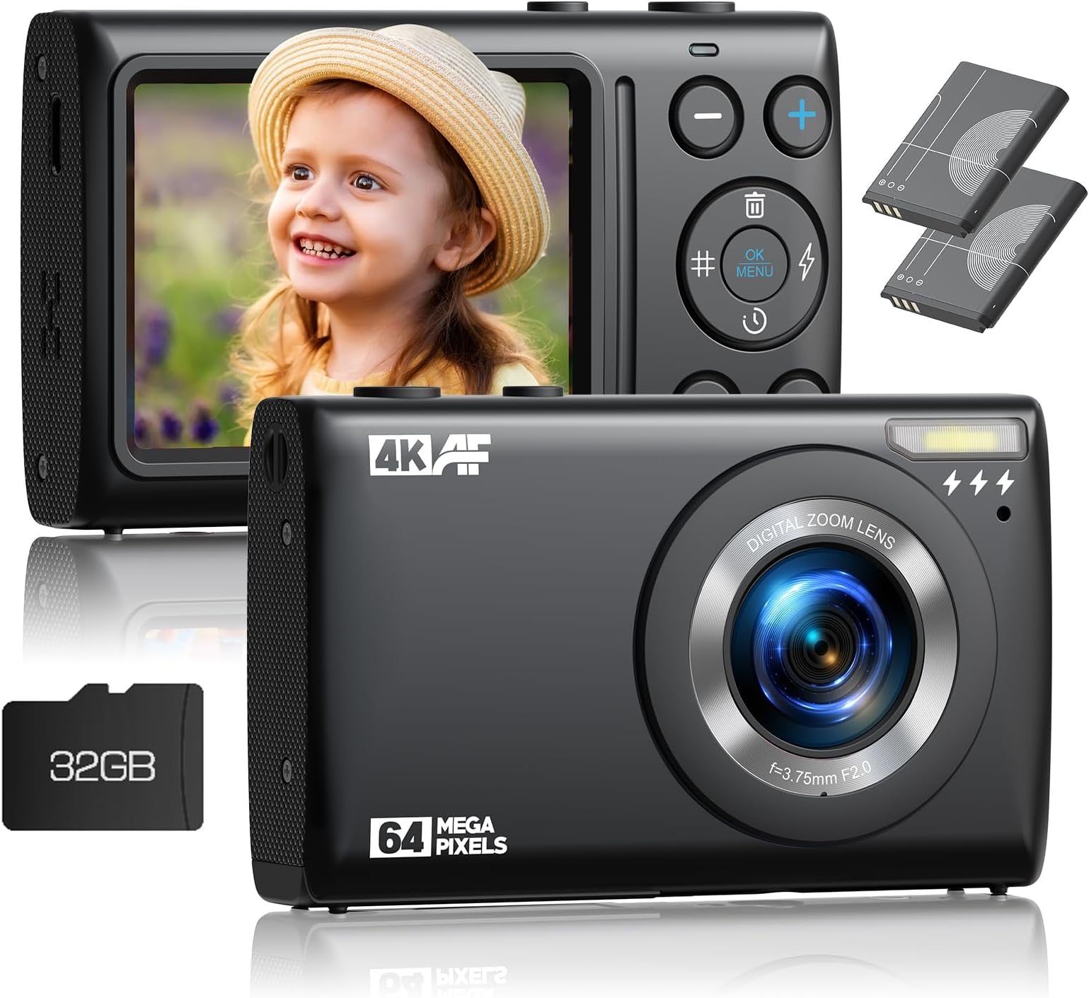 Amazon Canada: Digital Camera 4K 64MP with 32GB Card, Point and Shoot ...