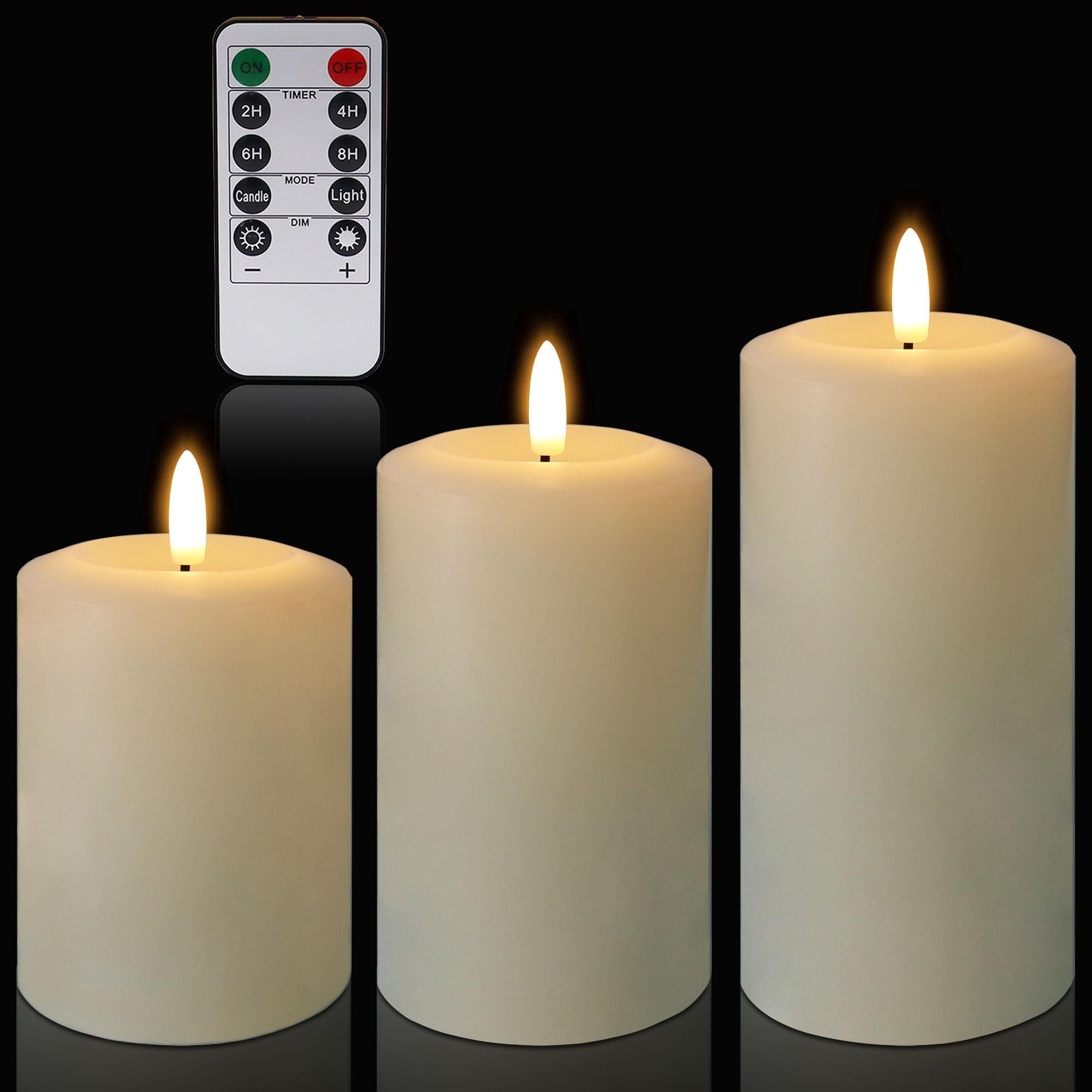 Amazon.com: VIEWELLD Flameless Candles with Remote and Timer, Battery ...
