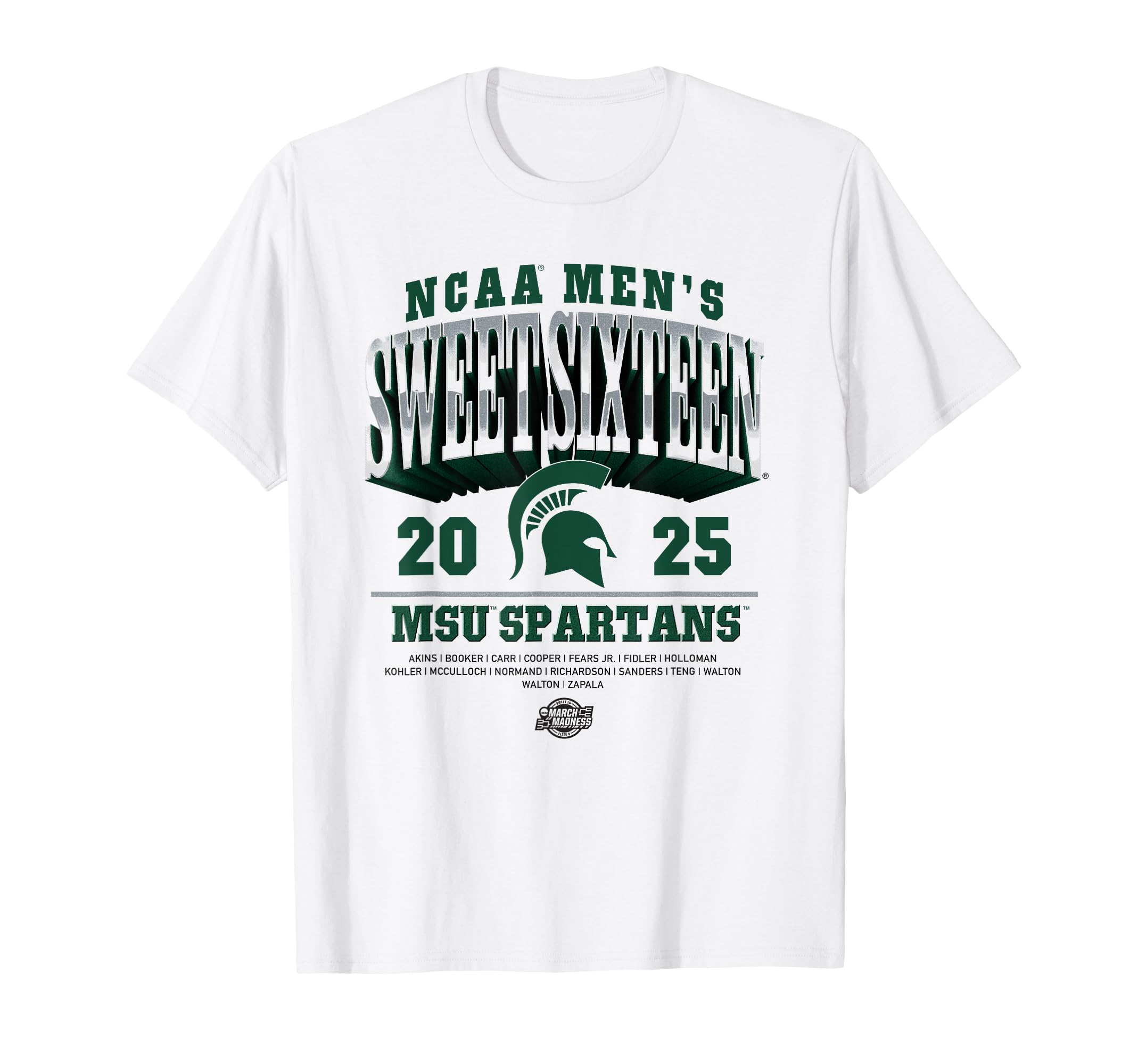 Michigan State Sweet Sixteen 2025 Men's Basketball NIL T-Shirt
