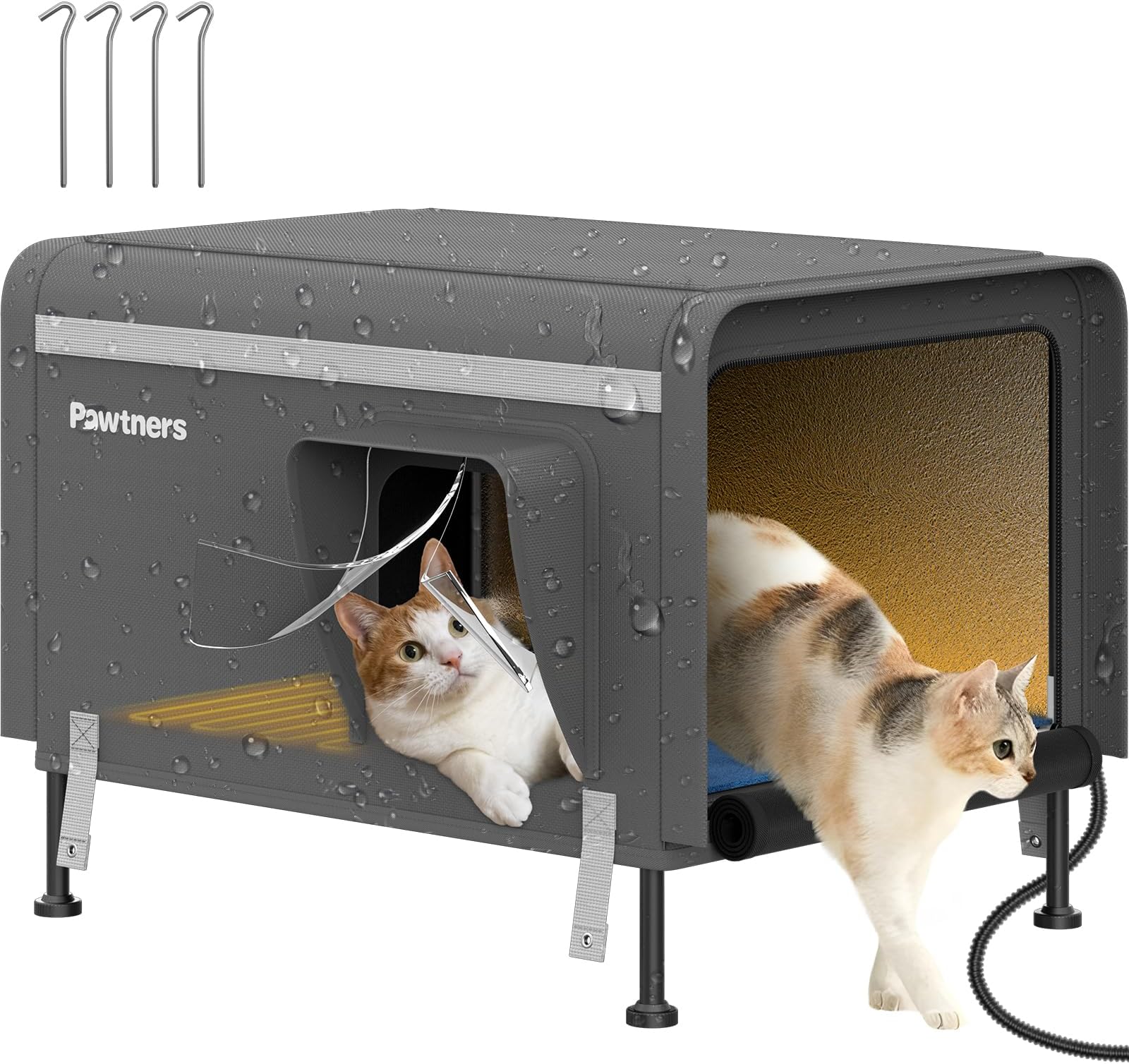 Amazon.com : Clawsable 2 in 1 Indestructible Cat House for Outdoor Cats ...