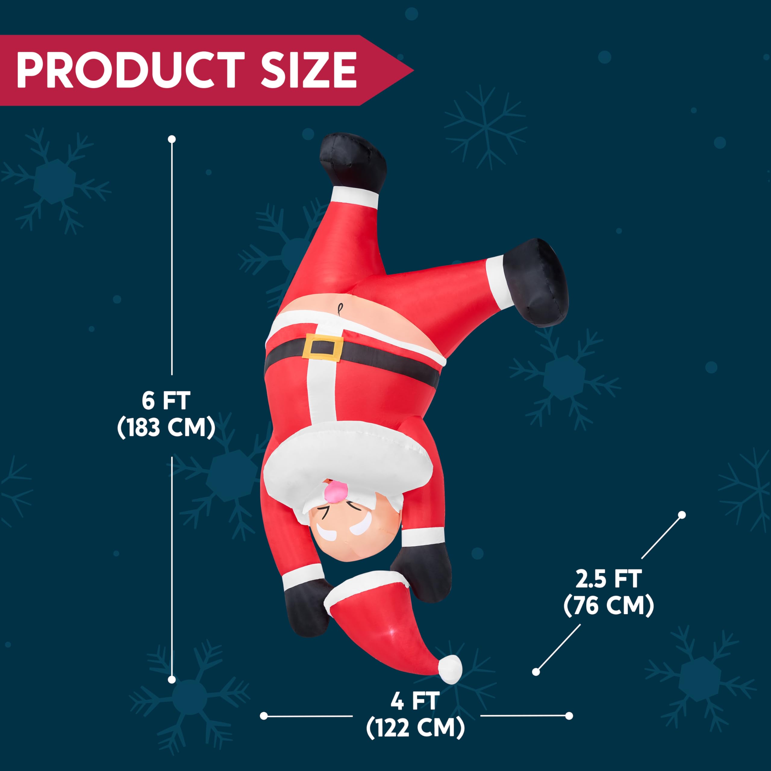 Snapklik.com : Joiedomi 6 FT Tall Hanging Christmas Santa Inflatables ...