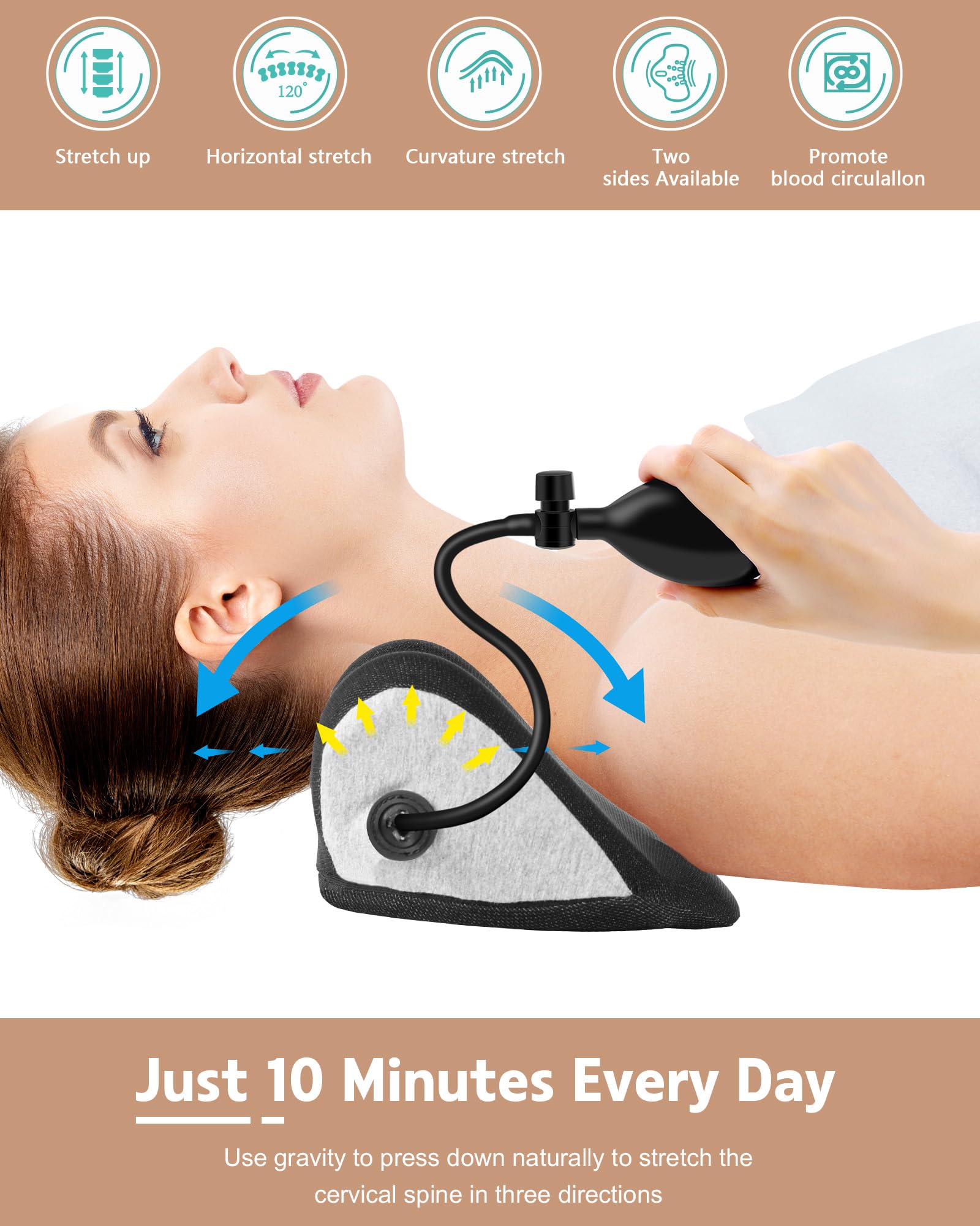 Snapklik.com : Height-Adjustable Neck Stretcher - Inflatable Neck And ...