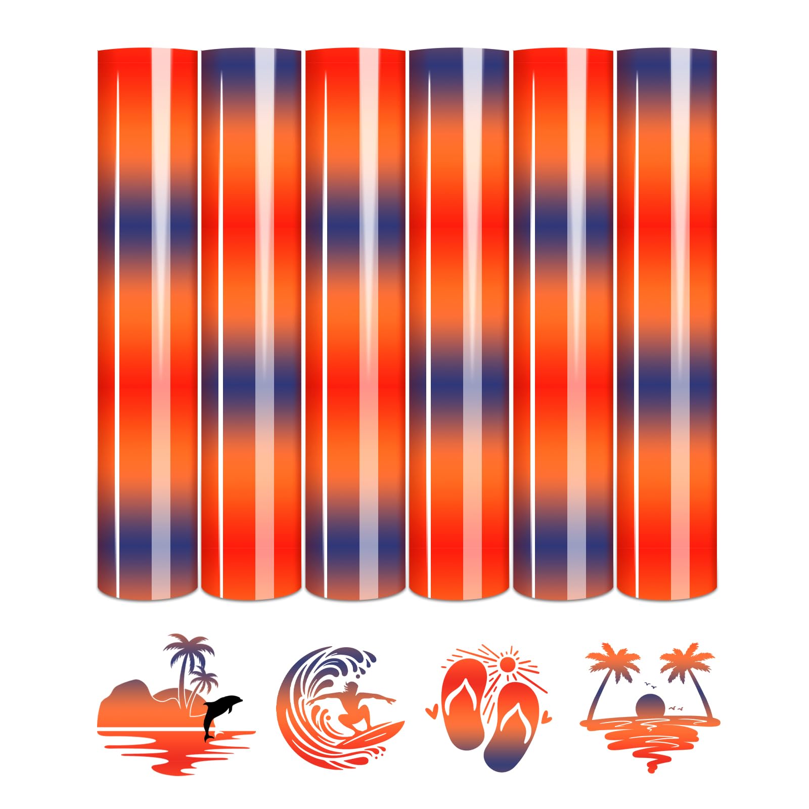 Amazon.com: Tintnut Gradient HTV Vinyl - 6sheets 12 x 10 Inches Red ...