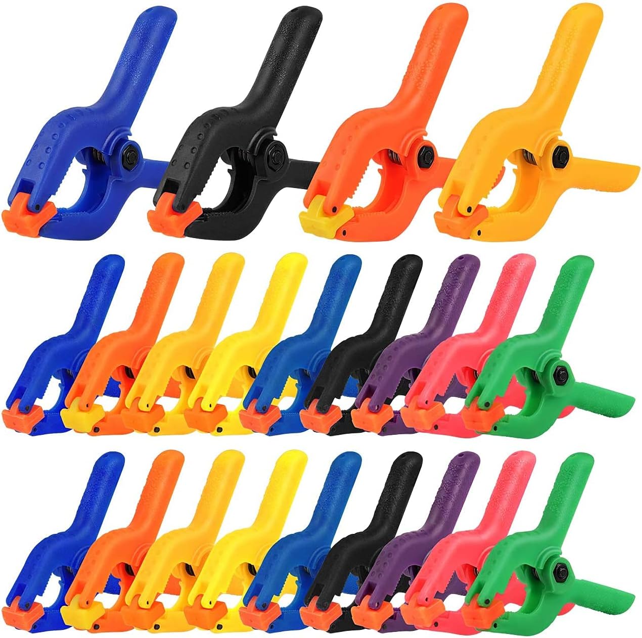 Spring Clamps Set 22PCs, MAXPOWER Colorful Plastic Muslin Clamps Quick ...