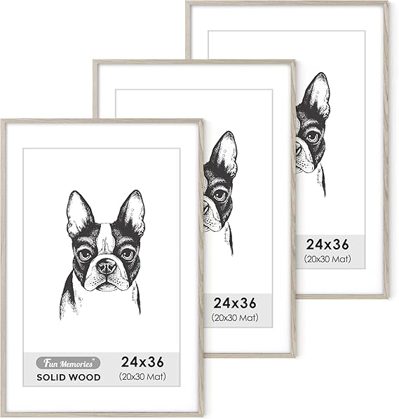 Amazon.com - 24x36 Poster Frame, Natural Solid Wood 24 x 36 Inch ...