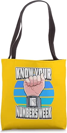 Amazon.com: Know your Numbers Week Monitor Your Blood Pressure Tote Bag ...