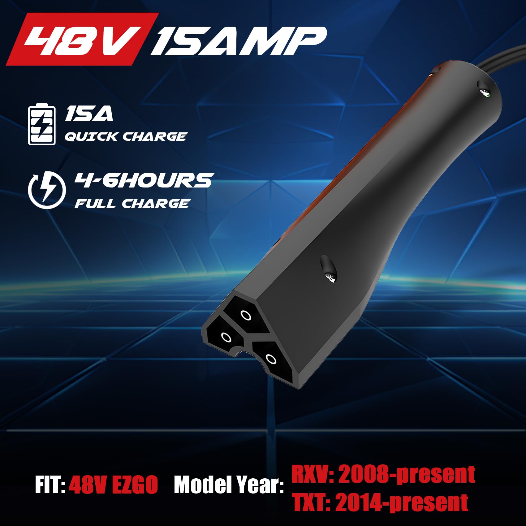 Snapklik.com : 48 Volt 15 Amp Golf Cart Battery Charger For EZGO RXV ...