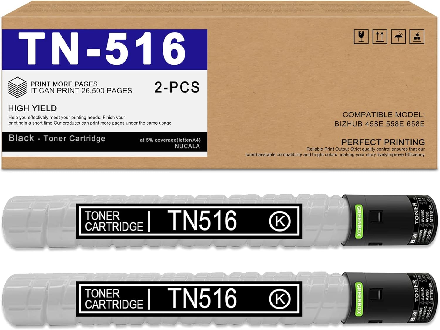 Amazon.com: 2 Pack Black TN-516 TN516 Toner, NUCA Compatible Toner ...
