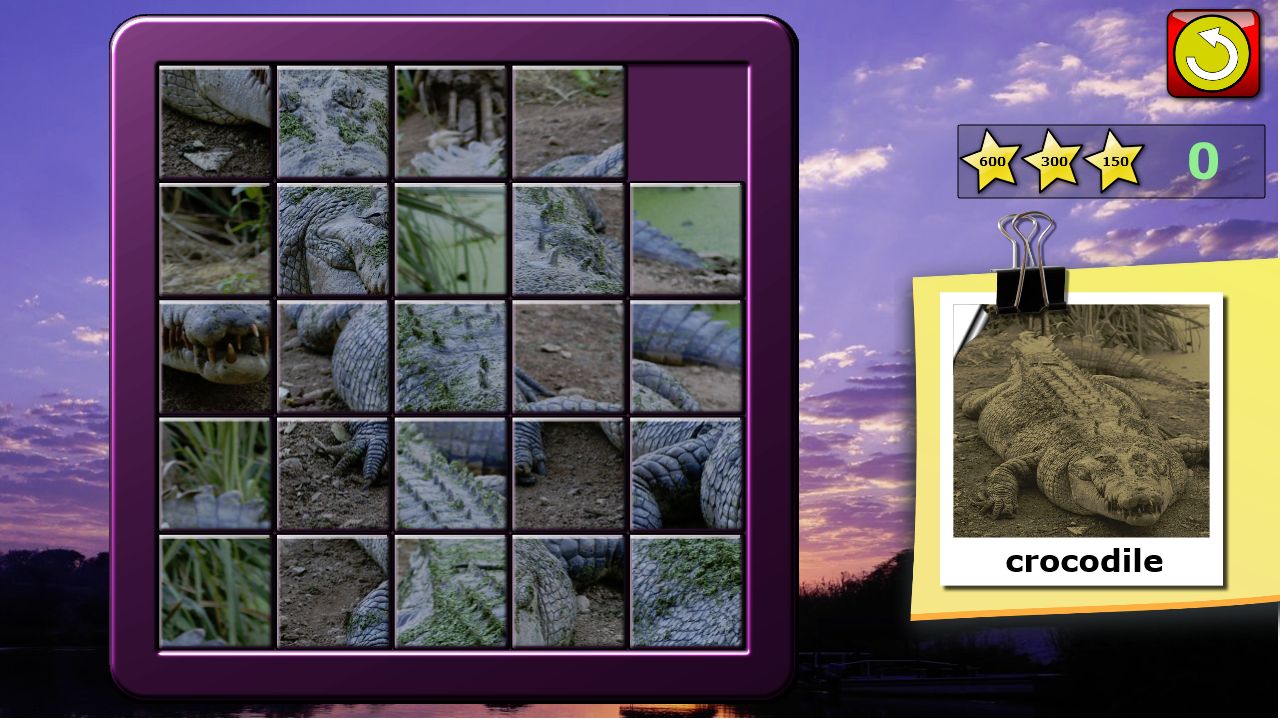 Kids Animal Slide Puzzle 15 - mystic squares shape rearranging mosaic ...