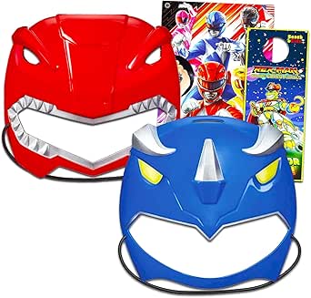Amazon.com: Power Rangers Masks for Kids 2 Pack Set - Bundle with Red ...