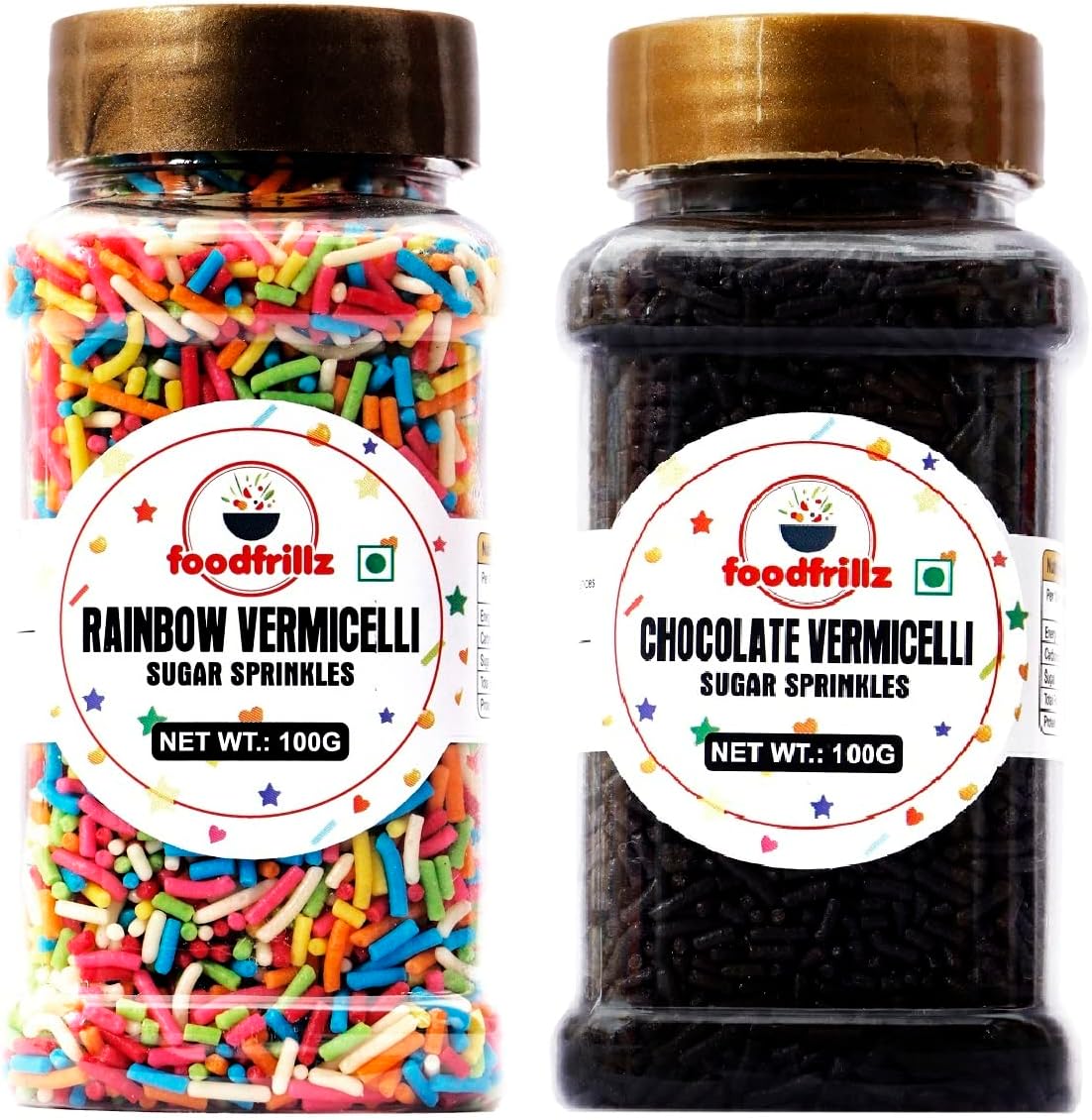 foodfrillz Muticoloured Rainbow Vermicelli Sugar Sprinkles and ...