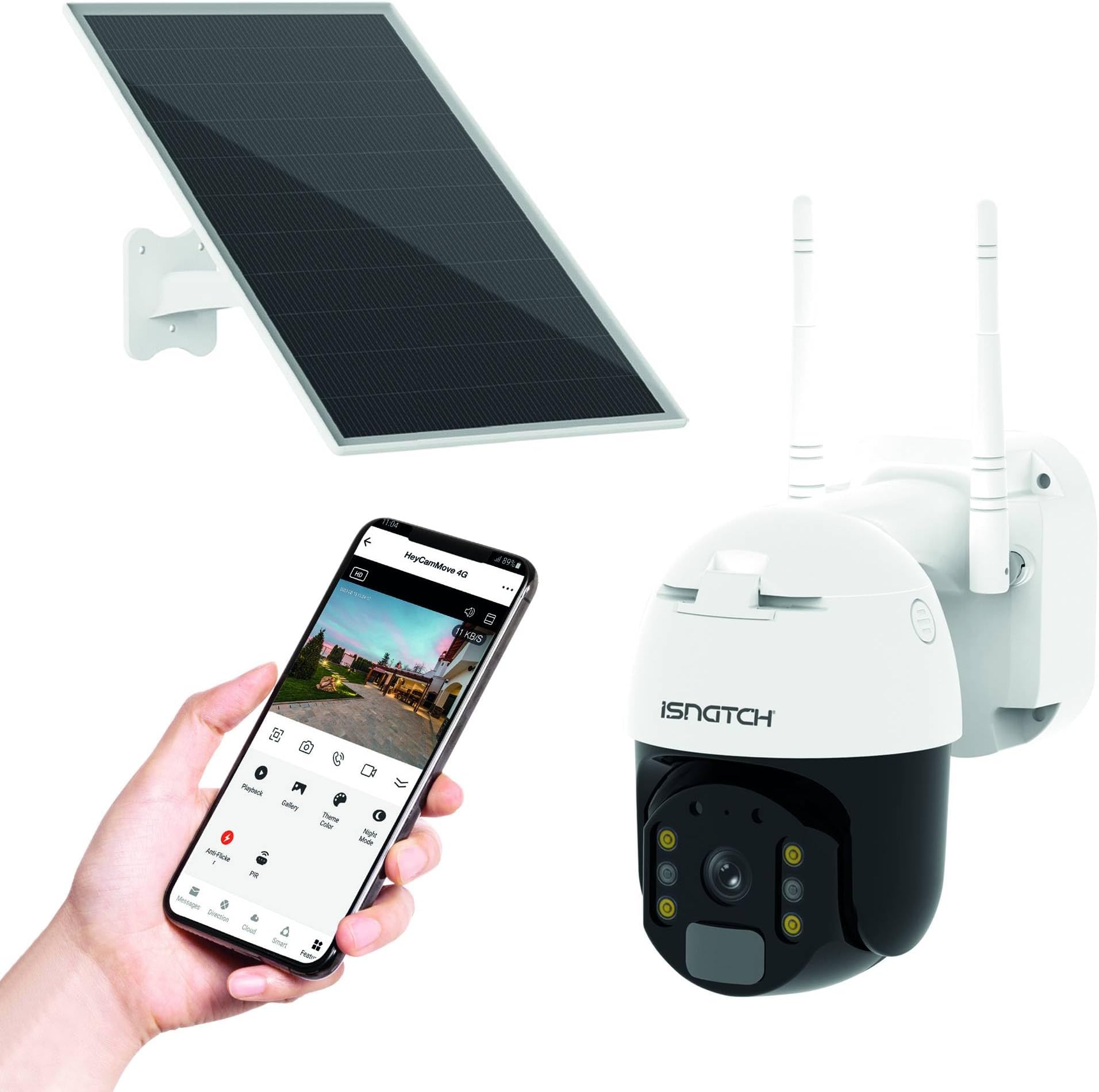 ISNATCH HeyCam Move 4G 1080p Telecamera Wi-fi motorizzata con pannello ...