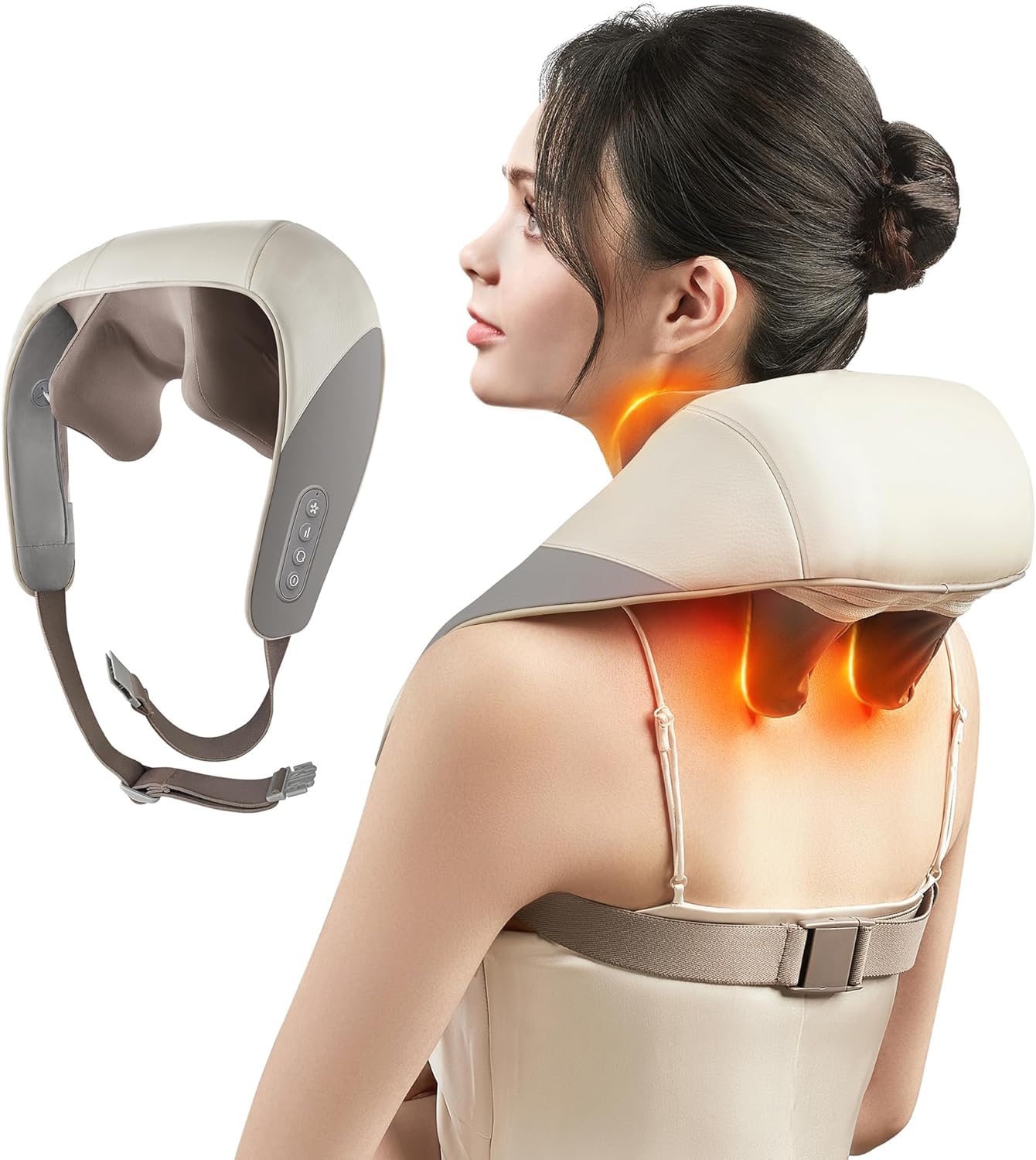 Neck and Shoulder Massager with Heat, Deep Tissue Kneading Massager for ...