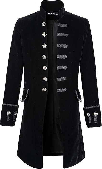 Amazon.com: DarcChic Mens Velvet Goth Steampunk Victorian Frock Coat ...
