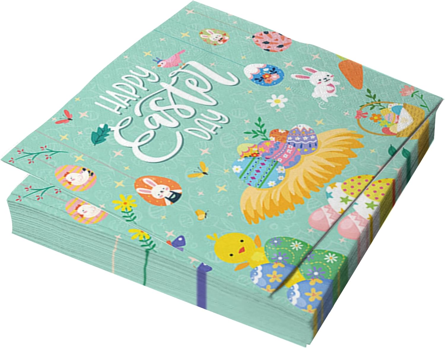 Amazon.com: Happy Easter Day Paper Napkins,6.7 x 6.7 Inch Green Easter ...