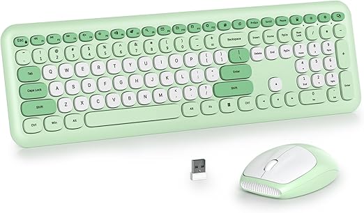 Amazon.com: iRoboosta Gradient Green Wireless Keyboard and Mouse Combo ...