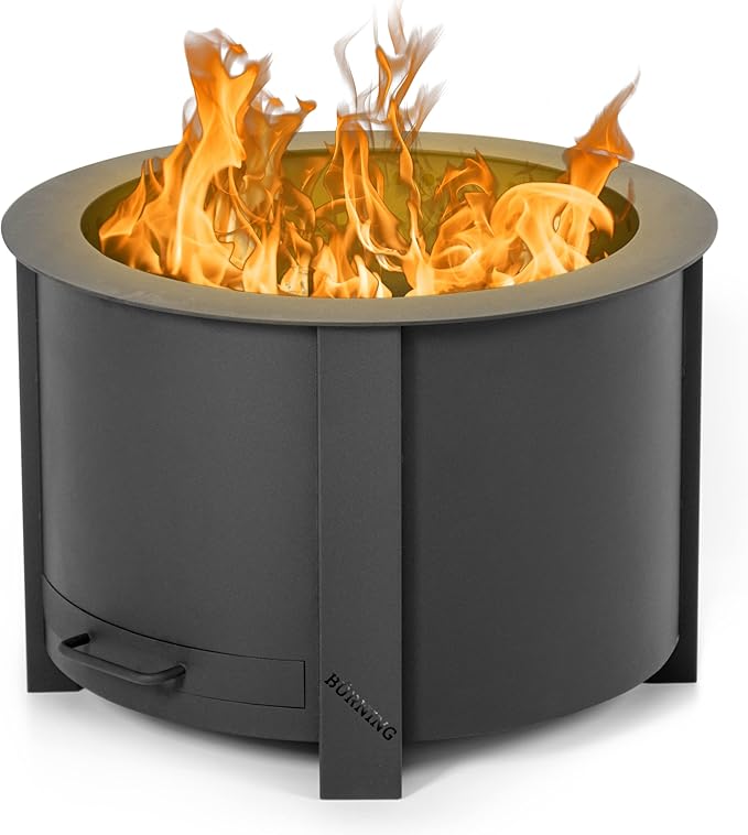 Amazon.com : Bikathlon Smokeless Fire Pit for Outside with Built-In Ash ...