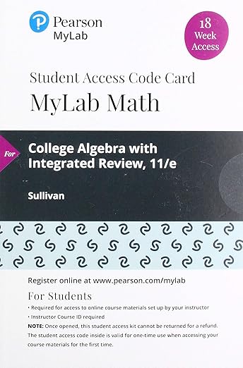 College Algebra - MyLab Math with Pearson eText Access Code: Sullivan ...