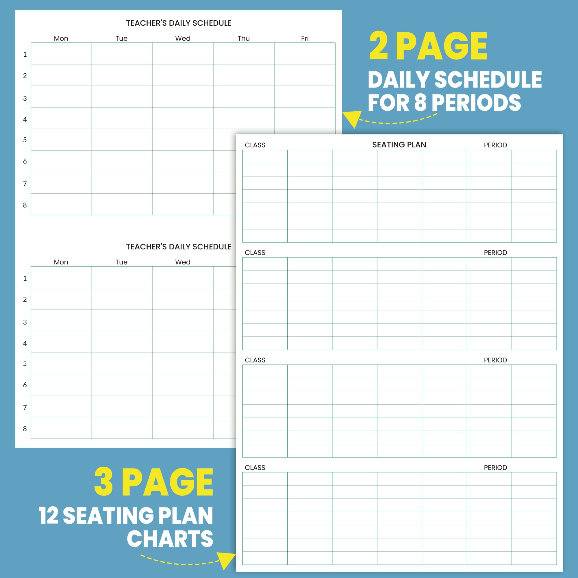 Snapklik.com : SUNEE 6 Period Teacher Lesson Plan Book - Days ...