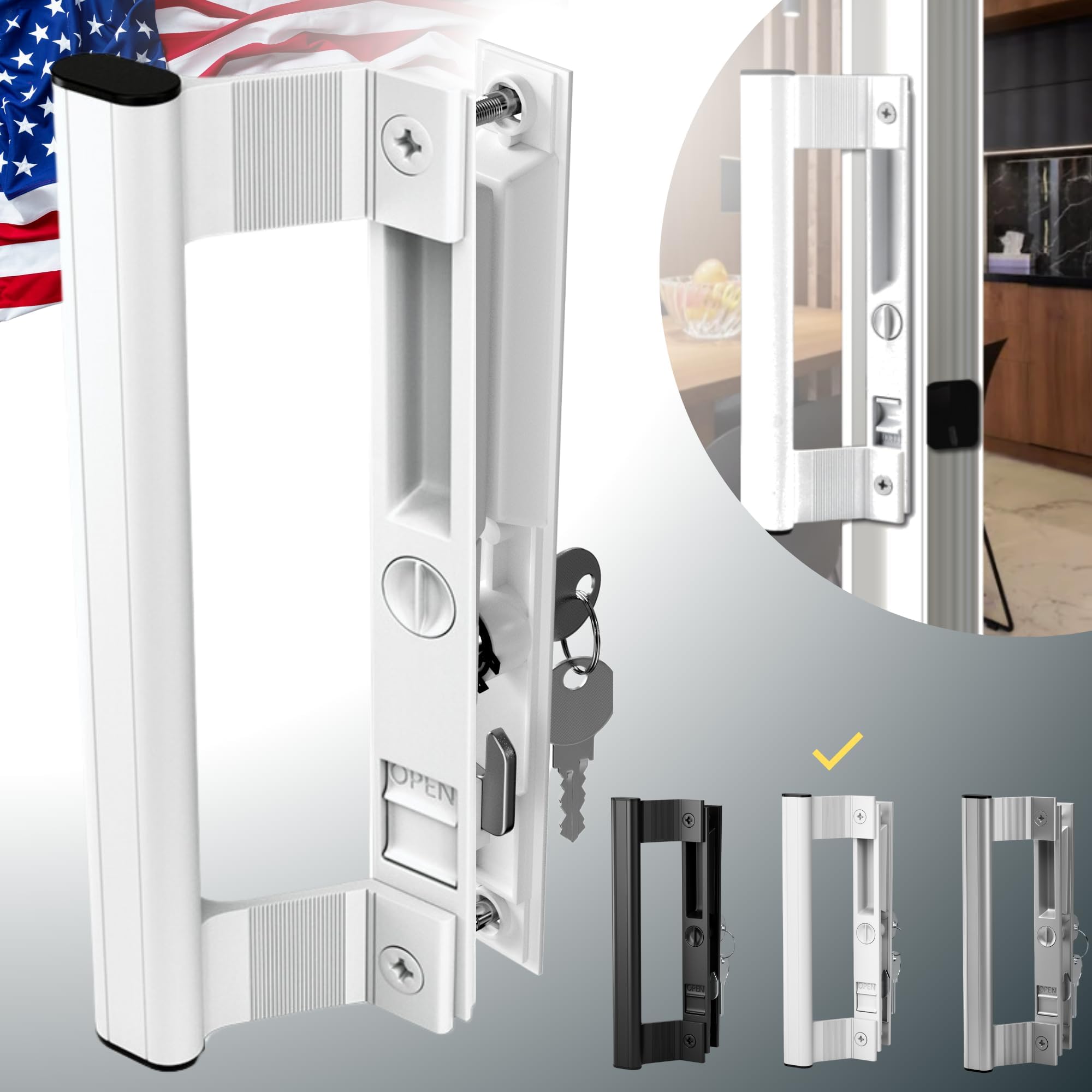 Amazon.com: CCJH Sliding Patio Door Handle Set with Mortise Lock ...