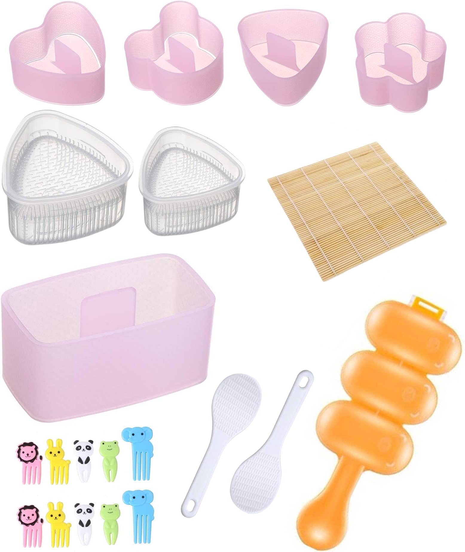 8Pcs Cute Cartoon Sushi Making Kit,Onigiri Rice Ball Maker Mold DIY ...