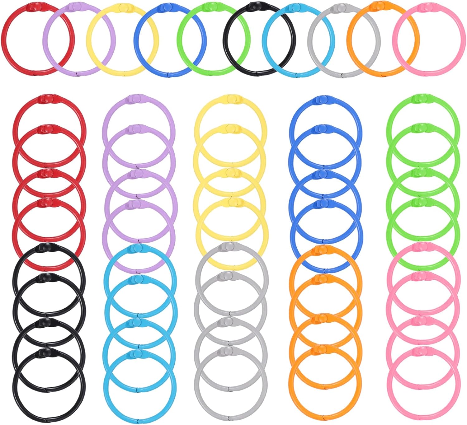 100 Pcs Loose Leaf Binder Rings, 30mm/1 Inch Small Book Binder Rings ...